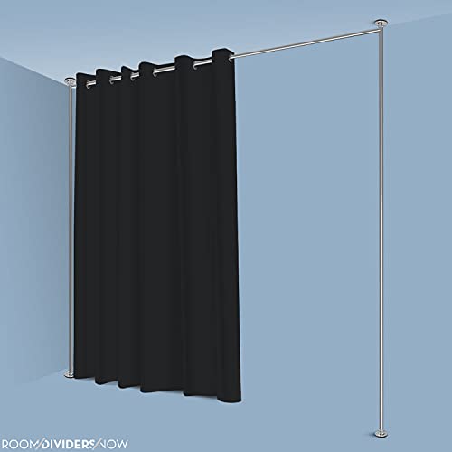 Room/Dividers/Now Zenfinit Curtain Divider Stand - Freestanding Vertical Room Dividers Stand for Room Separation - Self-Standing Divider for Privacy - Medium, 4 Ft x 6 Ft x 8 Inches Wide, Silver