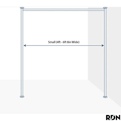 Room/Dividers/Now Zenfinit Curtain Divider Stand - Freestanding Vertical Room Dividers Stand for Room Separation - Self-Standing Divider for Privacy - Medium, 4 Ft x 6 Ft x 8 Inches Wide, Silver