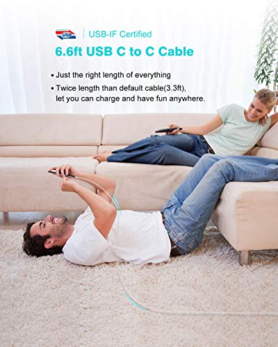 32W 2 Port with 20W USB C Fast Charger Compatible with iPad Pro 12.9 Gen 5/4/3 2021/2020/2018, Pro 11 Gen 3/2/1, New Mini 6, Air 4, Pixel 5 4 3 2 XL 3/4A 2/3/4XL,6.6ft 3A USB C to C Cord