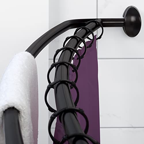 Zenna Home Rustproof Double Curved Shower Curtain Rod, Adjustable Double Shower Rod, 45" to 72", Expandable, NeverRust, Wall Mounted, Bronze