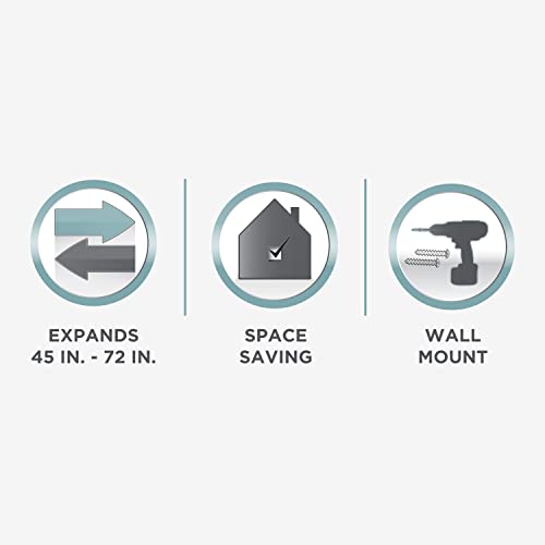 Zenna Home Rustproof Double Curved Shower Curtain Rod, Adjustable Double Shower Rod, 45" to 72", Expandable, NeverRust, Wall Mounted, Bronze