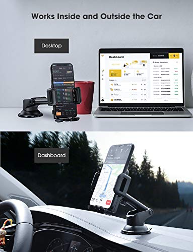 VSSMSSA Phone Mount for Car,Car Phone Holder Mount with Strong Suction Cup Dashboard Windshield Phone Mount Compatible with iPhone 14 13 12 11 Pro Max, Galaxy Note 20 S20 S10 and More