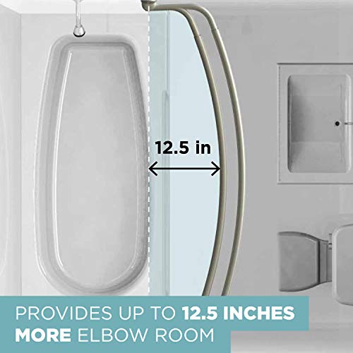 Zenna Home Rustproof Double Curved Shower Curtain Rod, Adjustable Double Shower Rod, 45" to 72", Expandable, NeverRust, Wall Mounted, Bronze