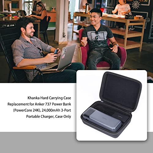 khanka Hard Travel Case Replacement for Anker 737 Power Bank (PowerCore 24K), 24,000mAh 3-Port Portable Charger, Case Only