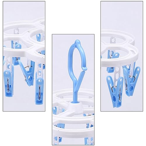 NOTRYA Wall Mounted Drying Rack, Glove Holder Windproof Drying Rack Towels Hanging Sturdy Clip Hanger Hats Superior Gloves Portable Folding Clothes (Color : Blue)