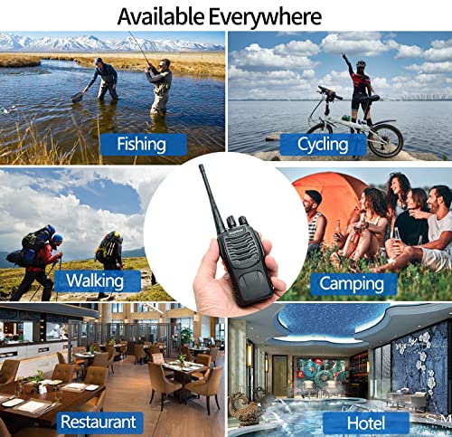 Baofeng Walkie Talkies Rechargeable Long Range Two-Way Radios with Earpieces,2-Way Radios UHF Handheld Transceiver Walky Talky with Flashlight Li-ion Battery and USB Charger（2 Pack）