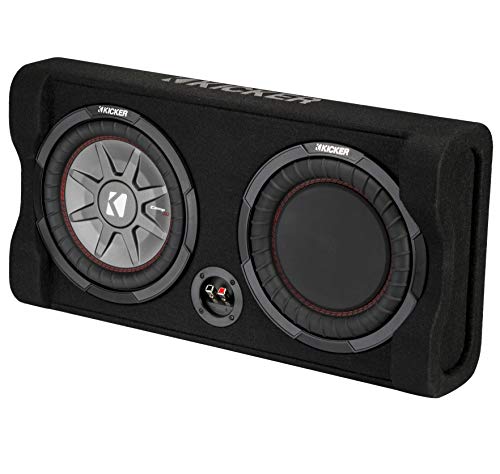 Kicker 47TRTP102 Car Audio Down Firing 10" Thin Sub Box Passive Radiator Bundle with Harmony HA-A400.1 Amplifier & Amp Kit