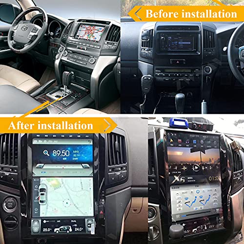 ZWNAV 16 inch Tesla Style Touch Screen Android Radio for Toyota Land Cruiser 200 LC200 2008-2015 Car Stereo Replacement Head Unit 2 din GPS Navigation Multimedia Player(with OEM 360 CAM 4GB 64GB)