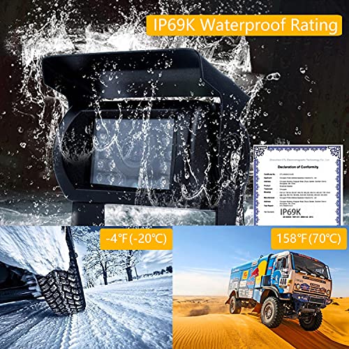 VECLESUS VMW7 Wireless Backup Camera HD 1080P 7” IPS Monitor System, High-Speed Stable Transmission & IP69K Waterproof for Truck, RV, Trailer, Bus, Harvester, Pickup, Motorhome