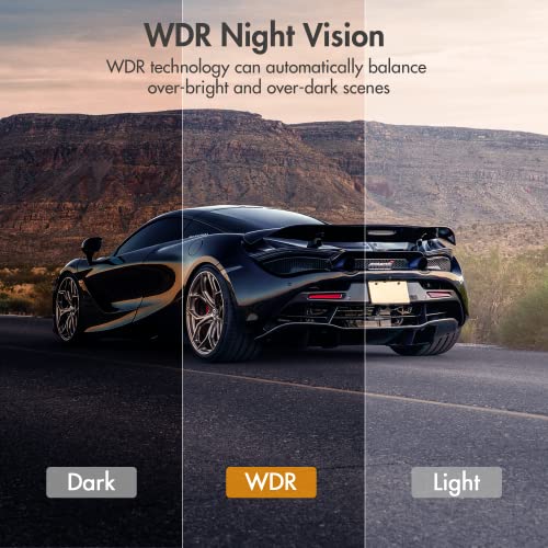 Dual Dash Cam, Aglaia 1080P Front and Rear Dash Camera, Full HD Car Dash Camera, 170° Wide-Angle Lens, WDR, Ultra Clear Night Vision, G-Sensor, Loop Recording, Motion Detection, Supercapacitor