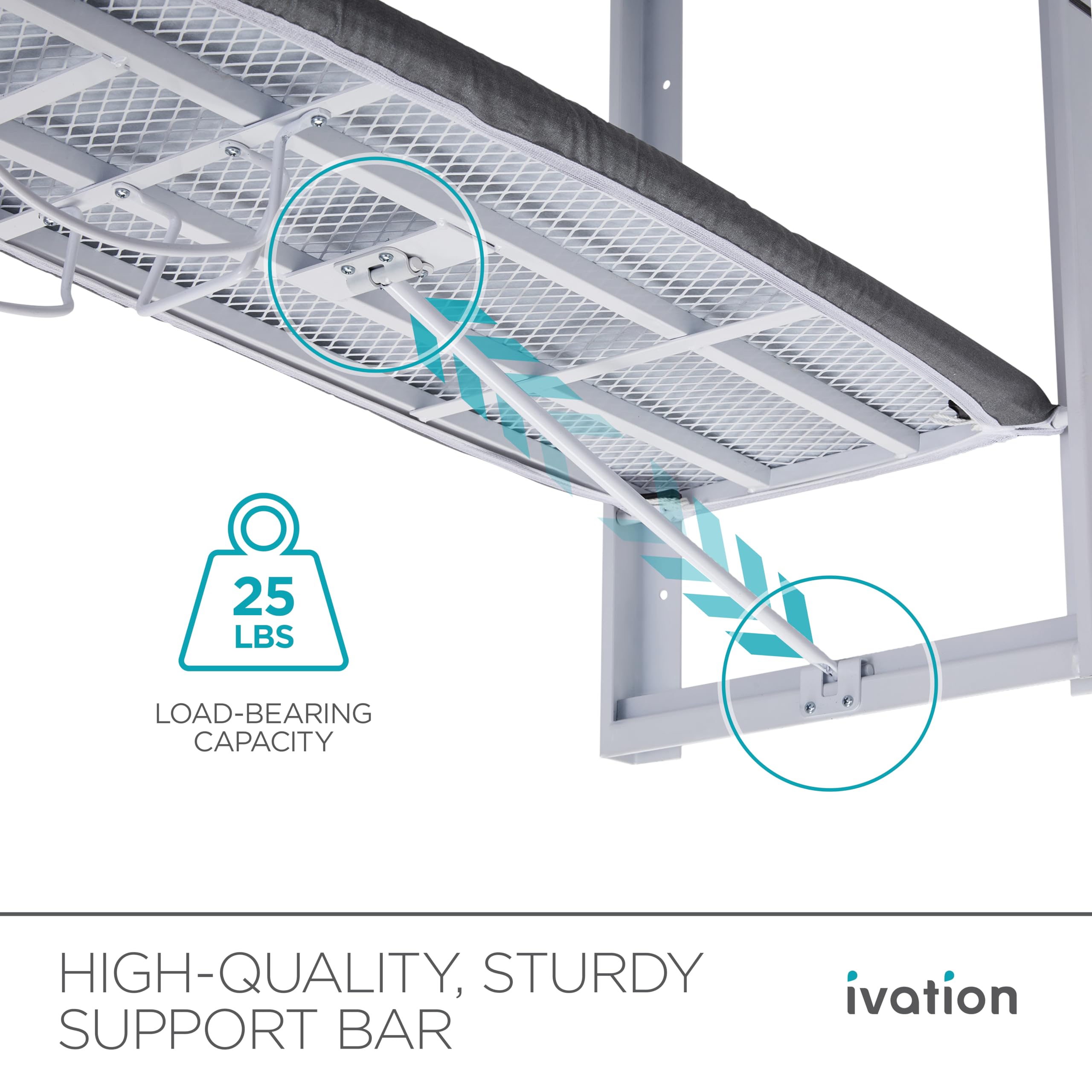 Ivation Wall-Mounted Ironing Board | Foldable 36.2β x 12.2β Ironing Station for Home, Apartment & Small Spaces | Sturdy Folding Board, Easy-Release Lever, Removable Cotton Cover & Mounting Hardware