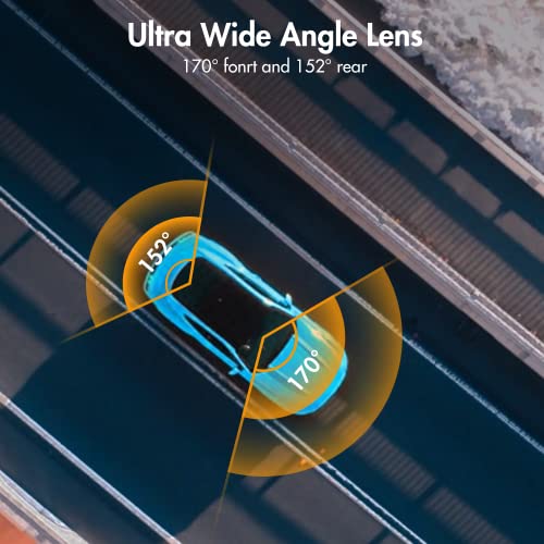 Dual Dash Cam, Aglaia 1080P Front and Rear Dash Camera, Full HD Car Dash Camera, 170° Wide-Angle Lens, WDR, Ultra Clear Night Vision, G-Sensor, Loop Recording, Motion Detection, Supercapacitor