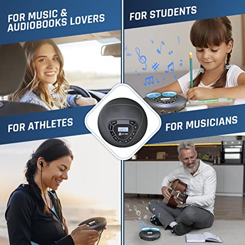 KLIM Speaker + Portable CD Player with Speakers + New 2022 + Walkman + Rechargeable Battery + Portable CD Player with Headphones + CD Player Portable + SD/TF Card + AUX + Ideal Car CD Player