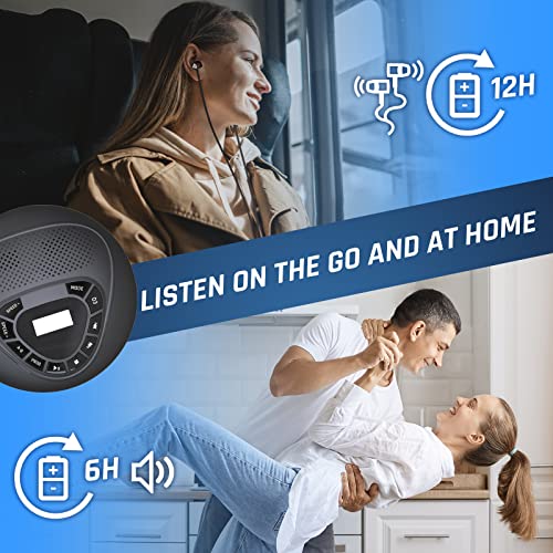 KLIM Speaker + Portable CD Player with Speakers + New 2022 + Walkman + Rechargeable Battery + Portable CD Player with Headphones + CD Player Portable + SD/TF Card + AUX + Ideal Car CD Player