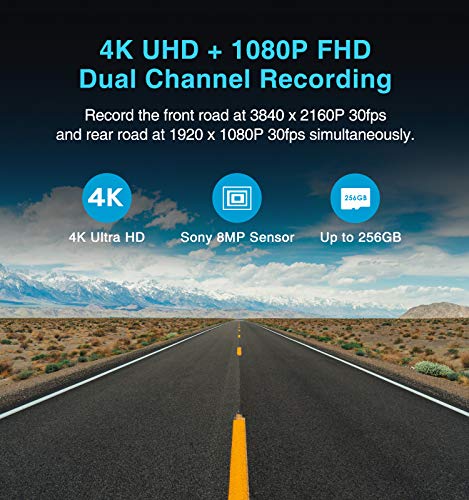 【Bundle: VIOFO A129Pro Duo with GPS + Bluetooth Remote】 VIOFO A129 Pro Duo 4K Dual Dash Cam 3840 x 2160P Ultra HD 4K Front and 1080P Rear Car WiFi Dash Camera w/GPS, Parking Mode, Motion Detection