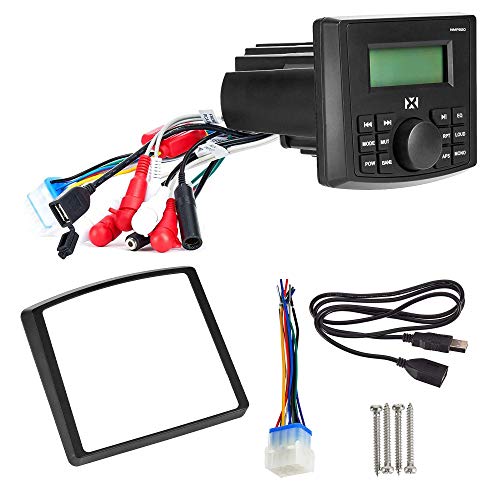 NVX NMPS20 Gauge Style Marine Stereo with Bluetooth and a Digital LED Backlit LCD Display - Perfect for Boats, UTVs, & ATVs