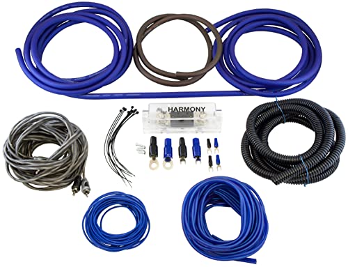 Harmony Audio HA-AK4 Car Stereo Complete 4 Gauge 1800W Amp Amplifier Install Kit - Nickel Plated