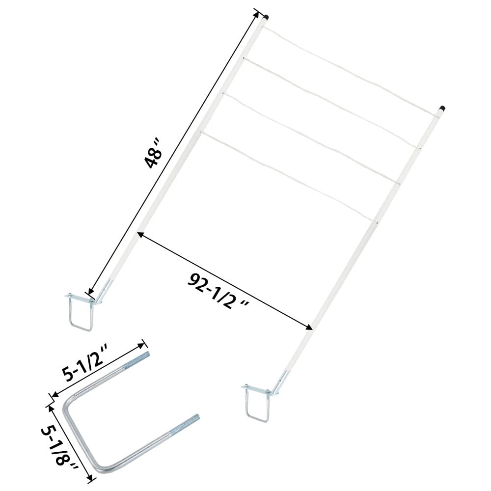 HUAALIUCHE 48" Long RV Bumper-Mounted Clothesline/Bumper Mount Versatile Clothes Line for RV