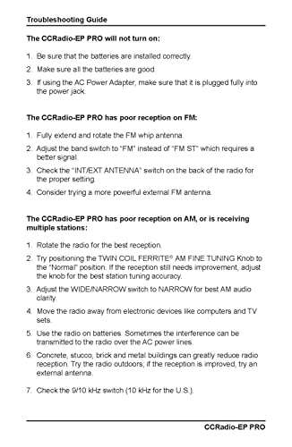 C. Crane CCRadio - EP PRO AM FM Battery Operated Portable Analog Radio with DSP