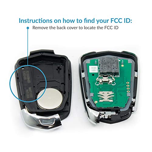 Keyless2Go Replacement for 5 Button Proximity Smart Key for Cadillac HYQ2EB 13598516