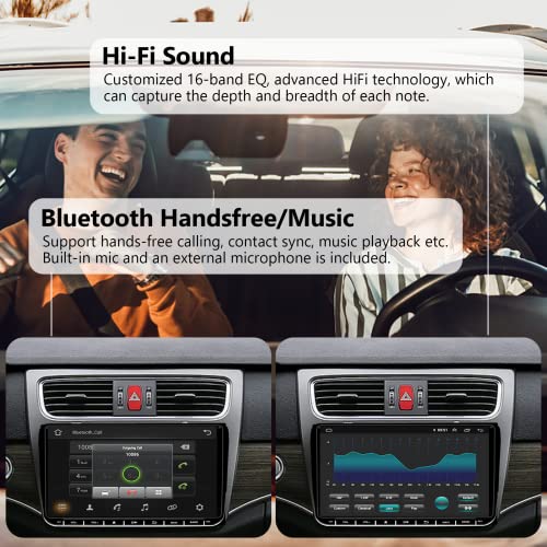 Car Stereo Radio Receiver with Wireless Apple Carplay Android Auto, 9 Inch Touch Screen with Bluetooth WiFi GPS Navigation SWC Backup Camera, for Volkswagen Jetta Skoda Golf Tiguan Passat Seat 2+32GB