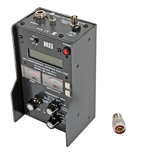MFJ-269DPRO MFJ269DPRO Original MFJ Enterprises Antenna SWR Analyzer, HFVHFUHF.530-230 MHz, 430-520 MHz - N and BNC Connectors with N-to-UHF Adapter, Black, Medium