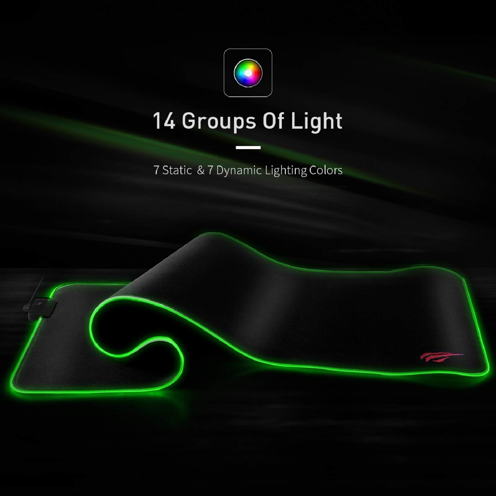 Havit RGB Gaming Mouse Pad & Headset Stand Combo Set, Extra Large Mouse Mat & Desk Headphones Hanger Base with 2 USB Ports Phone Holder Headset Organizer Stand for Desktop PC Game Accessories