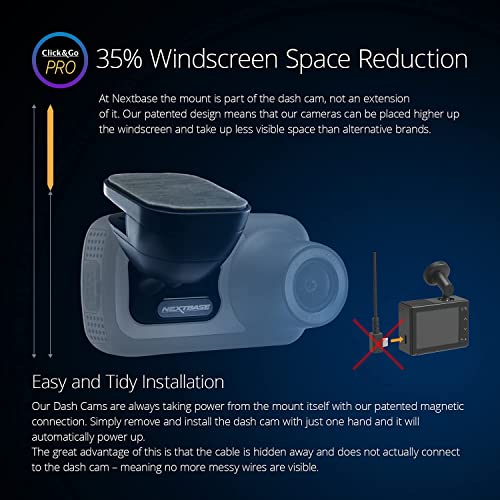Nextbase 122 Dash Cam 720p in Car Camera with Parking Mode, Night Vision, Automatic Loop Recording and Shock Sensor File Protection, Reliable and Durable