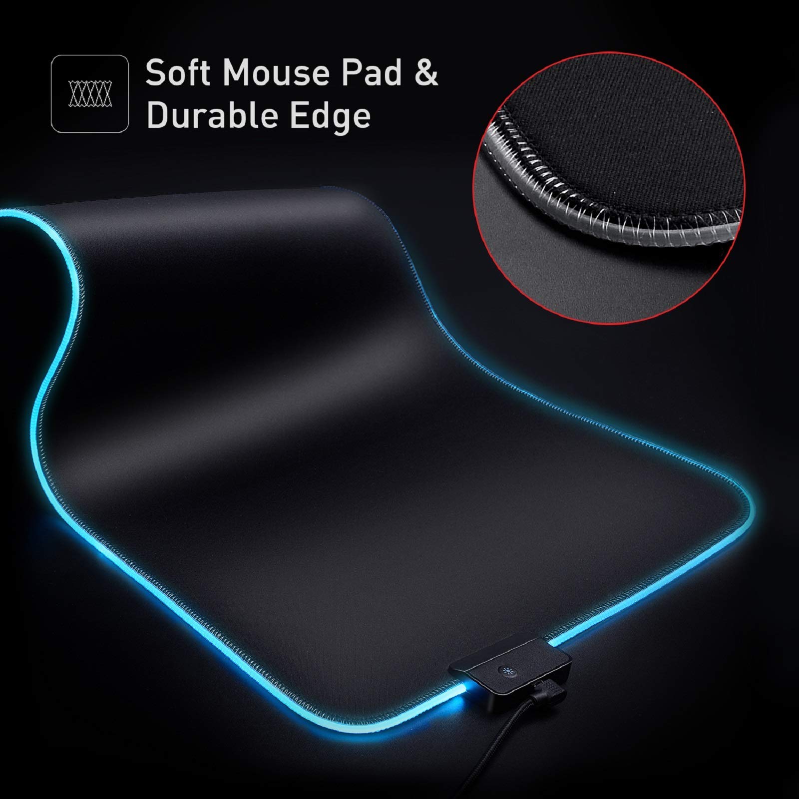 Havit RGB Gaming Mouse Pad & Headset Stand Combo Set, Extra Large Mouse Mat & Desk Headphones Hanger Base with 2 USB Ports Phone Holder Headset Organizer Stand for Desktop PC Game Accessories