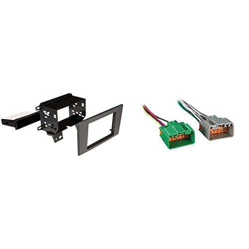 Metra 99-9229G Single/Double DIN Dash Kit for 2001-2004 Volvo S60/V70 (Gray) & Metra 70-9221 Radio Wiring Harness for Select Volvo 97-07