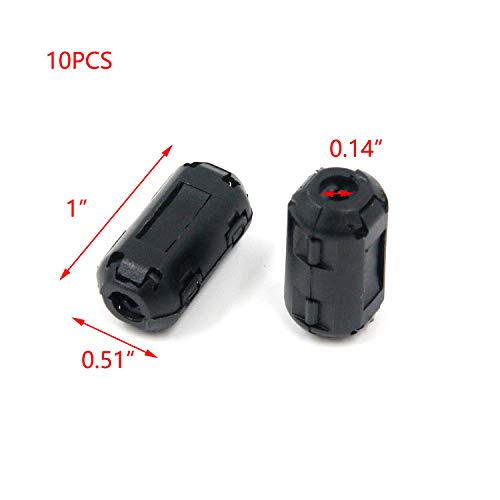 T Tulead Ferrite Chokes Noise Suppressor Cable Clips Ferrite Bead 3mm Snap on Ferrite Clips Ring Core Pack of 10