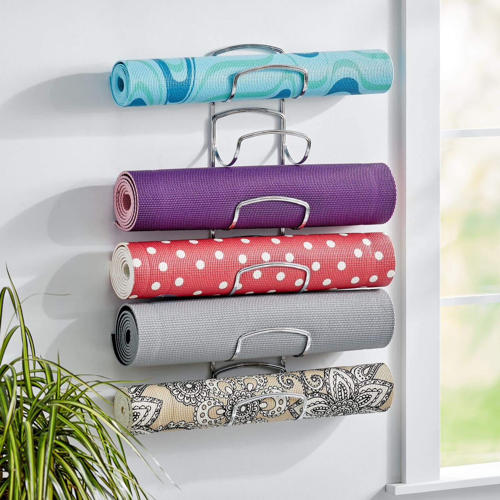 mDesign Metal Towel Shelves – Towel Rack for The Bathroom with 6 Compartments – Practical Bathroom Accessories for Both Large and Small Towels – Silver