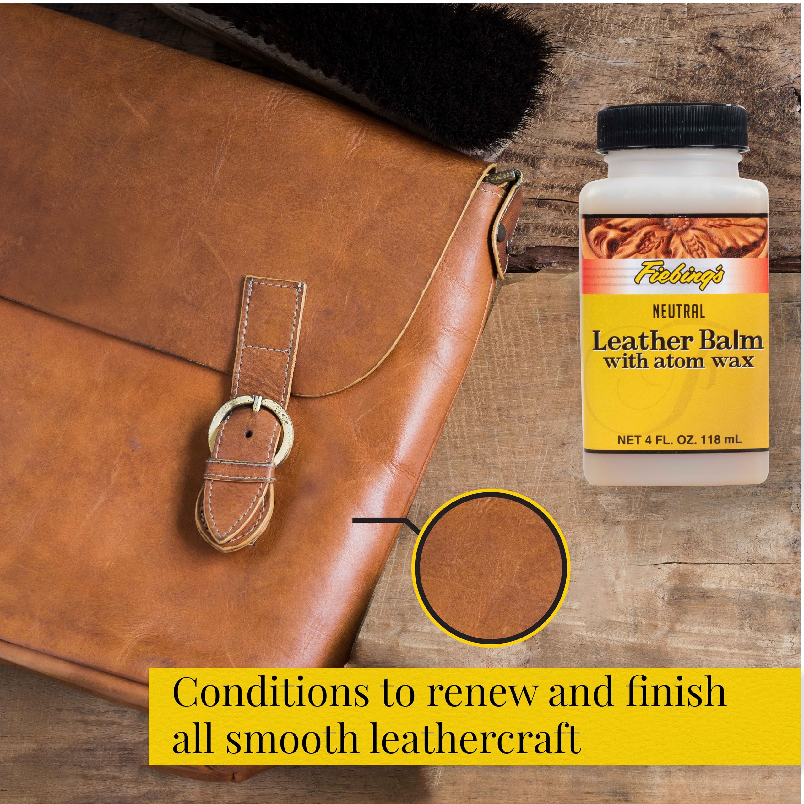 Fiebing's Leather Balm with Atom Wax Neutral, 4 oz