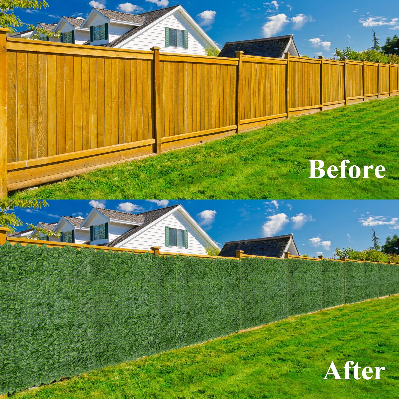 U'Artlines Artificial Ivy Privacy Fence 118x39.5Inch Faux Ivy Leaf Wall with 100Pcs Zip Ties Artificial Hedge Fence Panel for Backyard Garden Balcony Patio Outdoor Decor