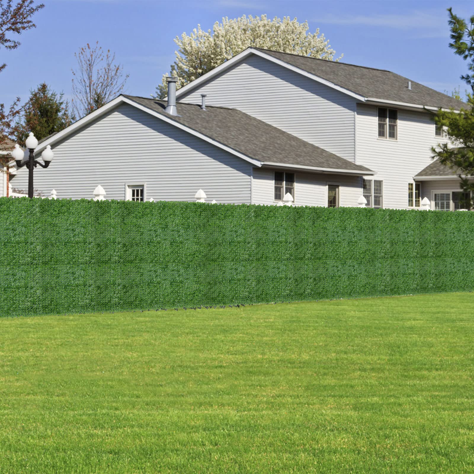 U'Artlines Artificial Ivy Privacy Fence 118x39.5Inch Faux Ivy Leaf Wall with 100Pcs Zip Ties Artificial Hedge Fence Panel for Backyard Garden Balcony Patio Outdoor Decor