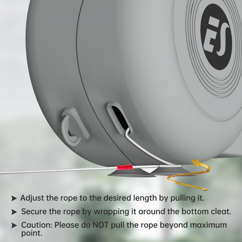 Apricus Retractable Clothesline | Clothes Line for Indoor & Outdoor Laundry Drying | 30 Meters Double Portable Clothing Lines | Heavy Duty Hanging Cloths Line | (Each 2X 15m Line)