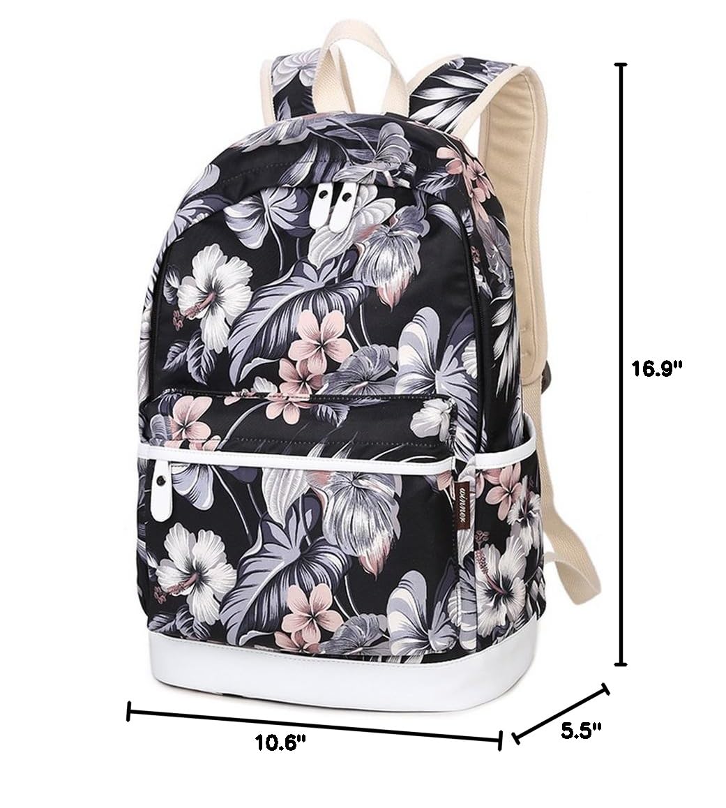 Joymoze School Backpack for Girl Cute Backpack Set 3 Pieces for Women Floral