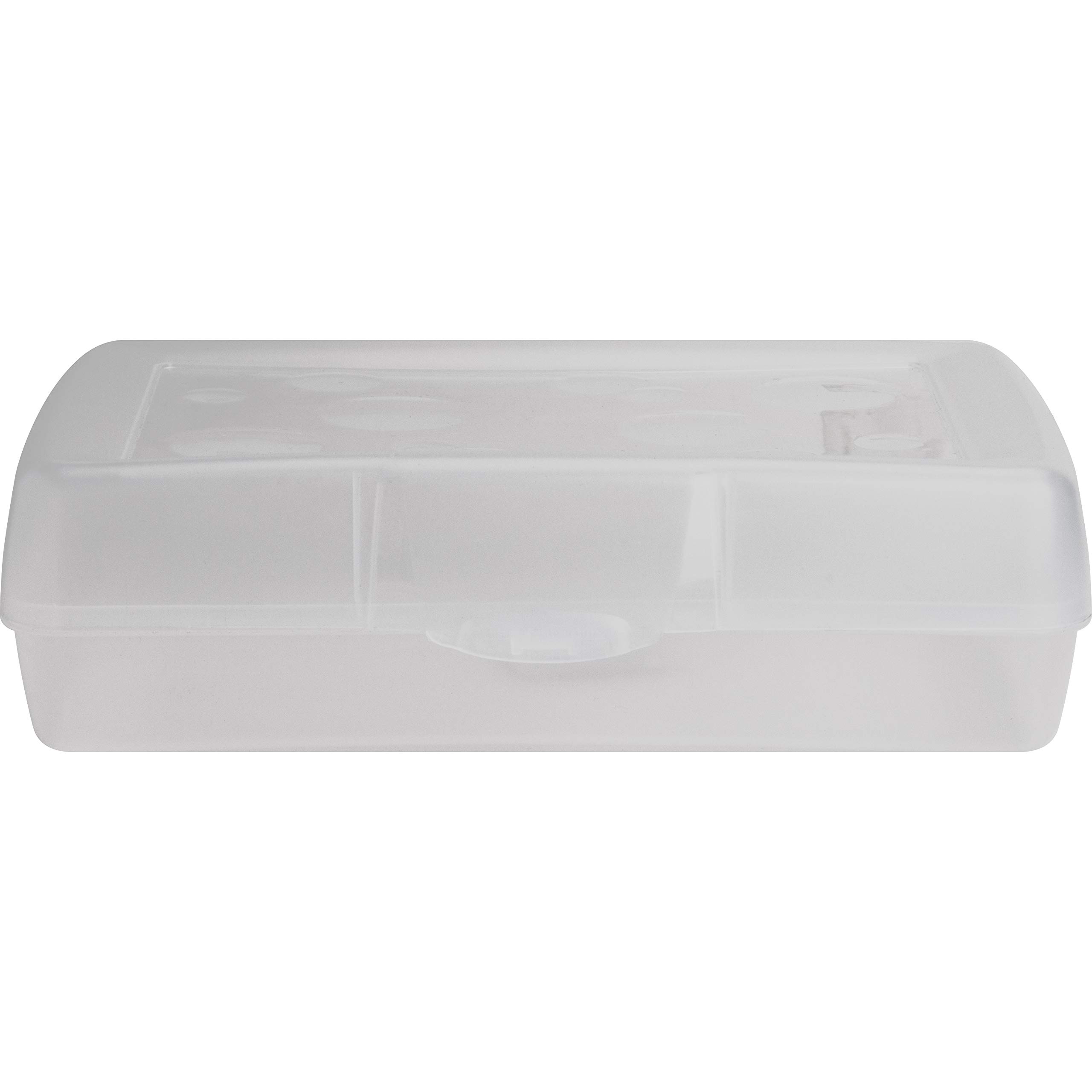 Sparco Clear Plastic Pencil Box Storage Case