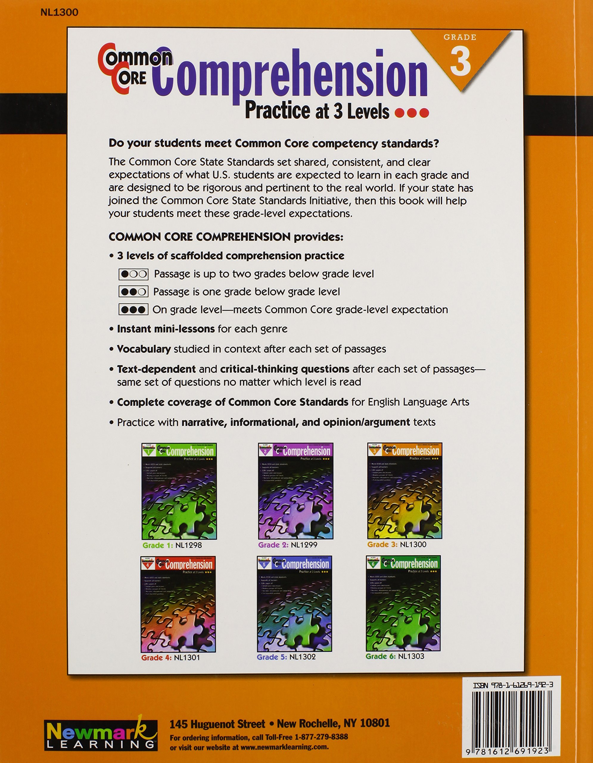 Newmark Learning Grade 3 Common Core Comprehension Aid (CC Comp)