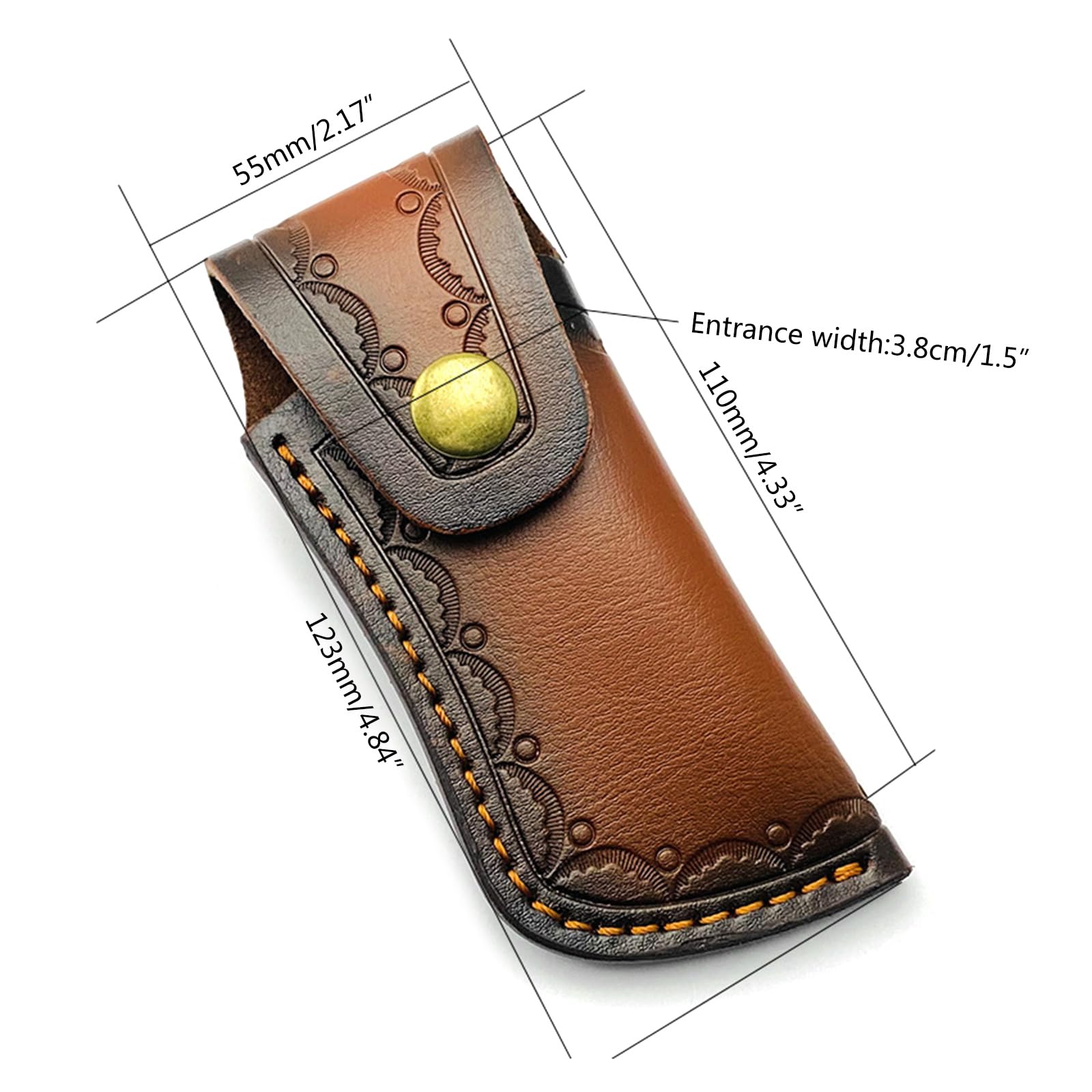 Pocket Knife Sheath Handmade Pouches Leathers Knife Holsters Folding Knife Holder Outdoor Carry Sheath Tool Easy to Use Pocket Knife Sheath Holder Durable
