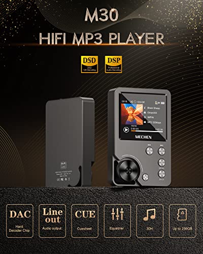 MP3 Player, MECHEN Lossless DSD High Resolution Portable Digital Audio Music Player with 64GB Memory Card, HiFi Lossless Audio Player,Support up to 256GB