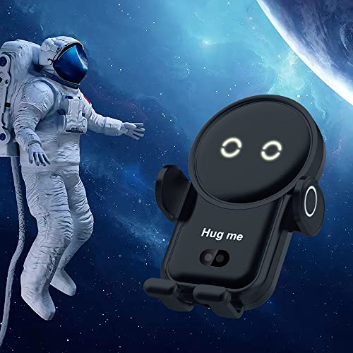 Wireless Car Charger, BENBOAR 15W Fast Charging Kharly Car Phone Holder, [Hug me] Astronaut Smart Sensor Auto-Clamping Phone Mount Car Air Vent Stand for iPhone Samsung Google LG etc Smartphones,Black