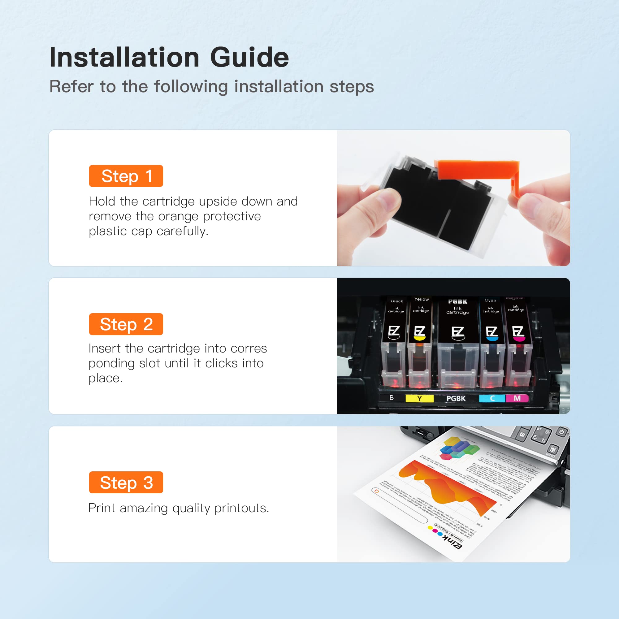 E-Z Ink (TM) Compatible Ink Cartridge Replacement for Canon CLI-251XL CLI 251 XL to use with PIXMA MX922 MG5520 MG7120 MG6320 MG6620 MG5620 IX6820 IP8720 Printer(Black, 4 Pack)