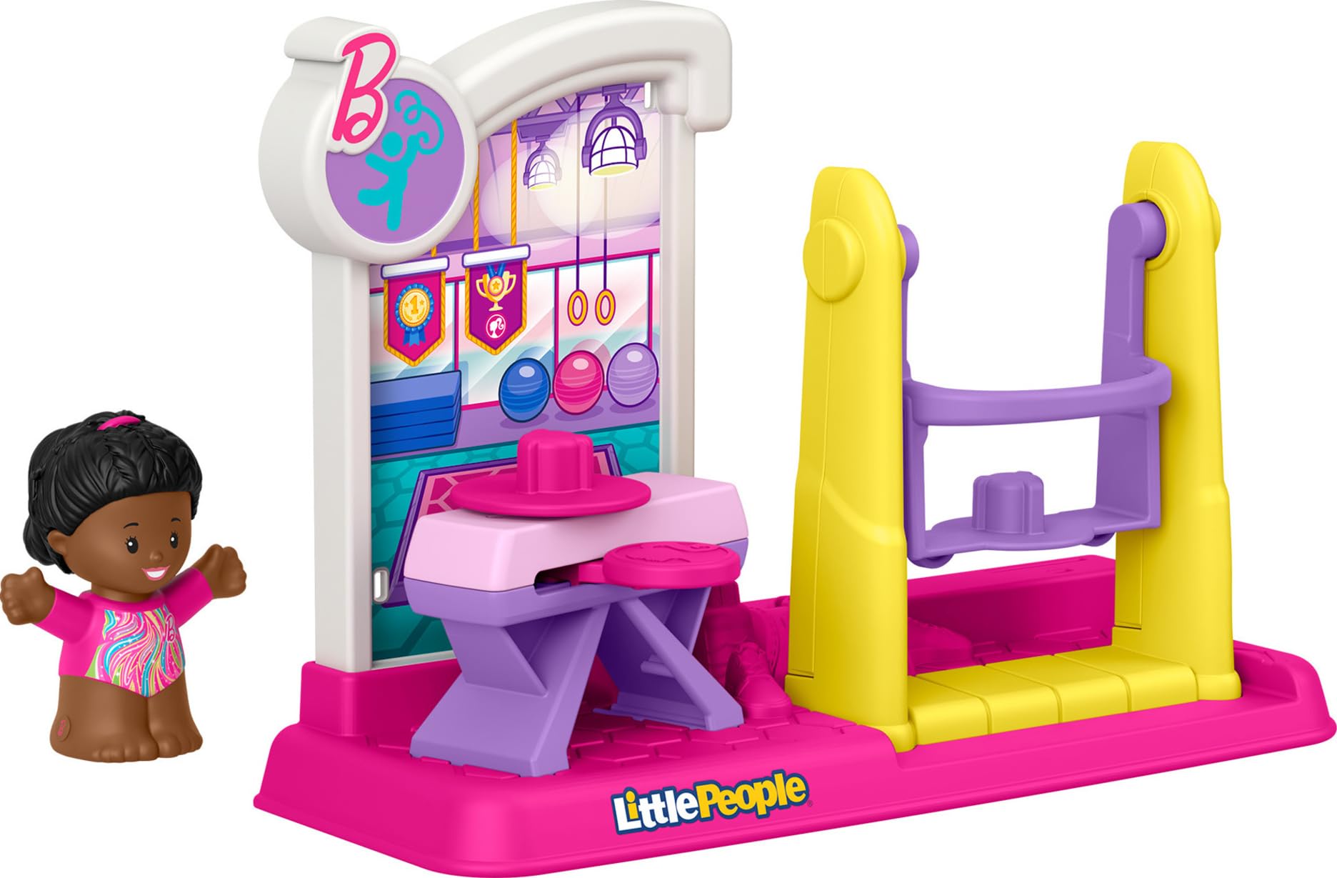 Fisher-Price Little People Toddler Toy Barbie You Can Be Anything Gymnast Playset with Figure for Preschool Pretend Play Kids Ages 18+ Months