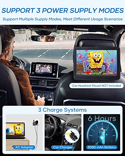 WONNIE 17.9'' Portable DVD Player with 15.4'' Large Screen, 6 Hrs Rechargeable Battery, High Volume Speaker, Support USB/SD and Multiple Disc Formats, Sync TV, Region Free, Remote Control, Car Charger
