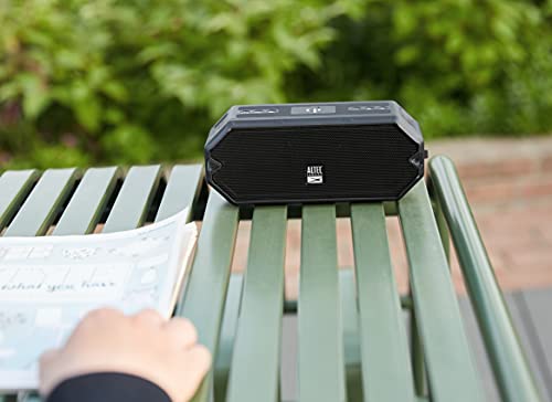 Altec Lansing HydraBlast Wireless Portable Bluetooth Speaker, IP67 Waterproof for Parties, USB C Rechargeable Outdoor Speakers with Built in Phone Charger and LED Lights, 20 Hour Playtime (Black)