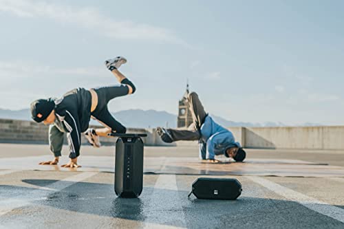 Altec Lansing HydraBlast Wireless Portable Bluetooth Speaker, IP67 Waterproof for Parties, USB C Rechargeable Outdoor Speakers with Built in Phone Charger and LED Lights, 20 Hour Playtime (Black)