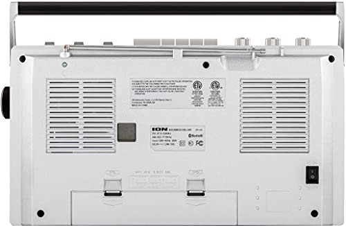 ION Audio Boombox Deluxe Stereo with Bluetooth AM/FM Radio Cassette Dual Speakers Full-Range Bass & Mic (Renewed)