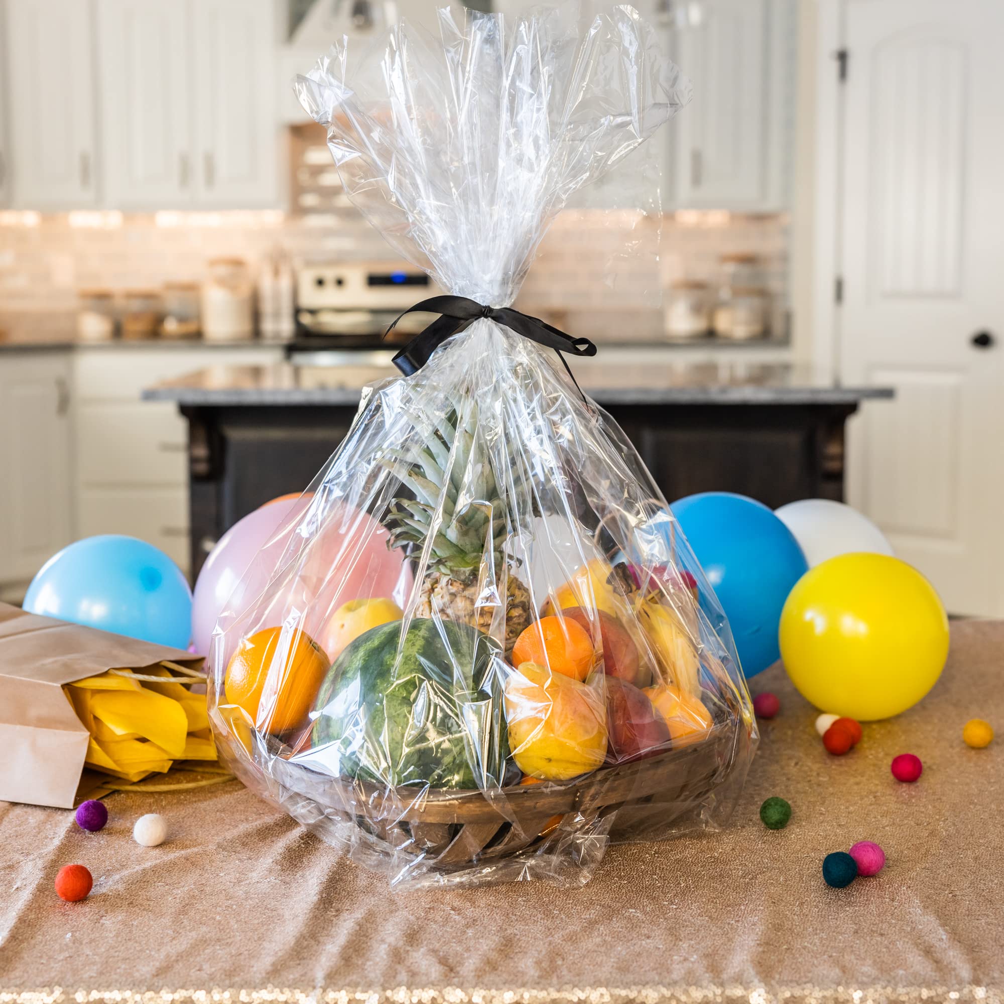 50 Pcs 18x30 Clear flat Cello/Cellophane Treat Bags for Gift Wrapping, Bakery, Cookie, Candies, Dessert, Gift Baskets, Presents, Weddings, Party Favors Packaging. (18x30)