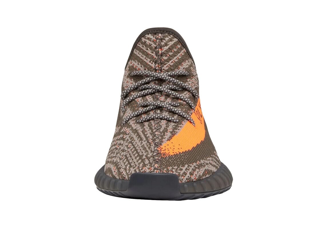 adidas Men's Yeezy Boost 350 V2 Sneakers, Carbon Beluga/Steeple Gray/Solar Red, 10 M US